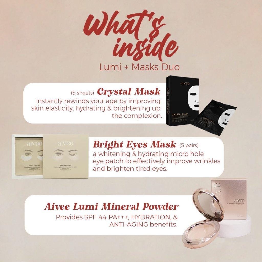 Aivee Lumi + Masks Duo Beauty Goodies | The Aivee Clinic